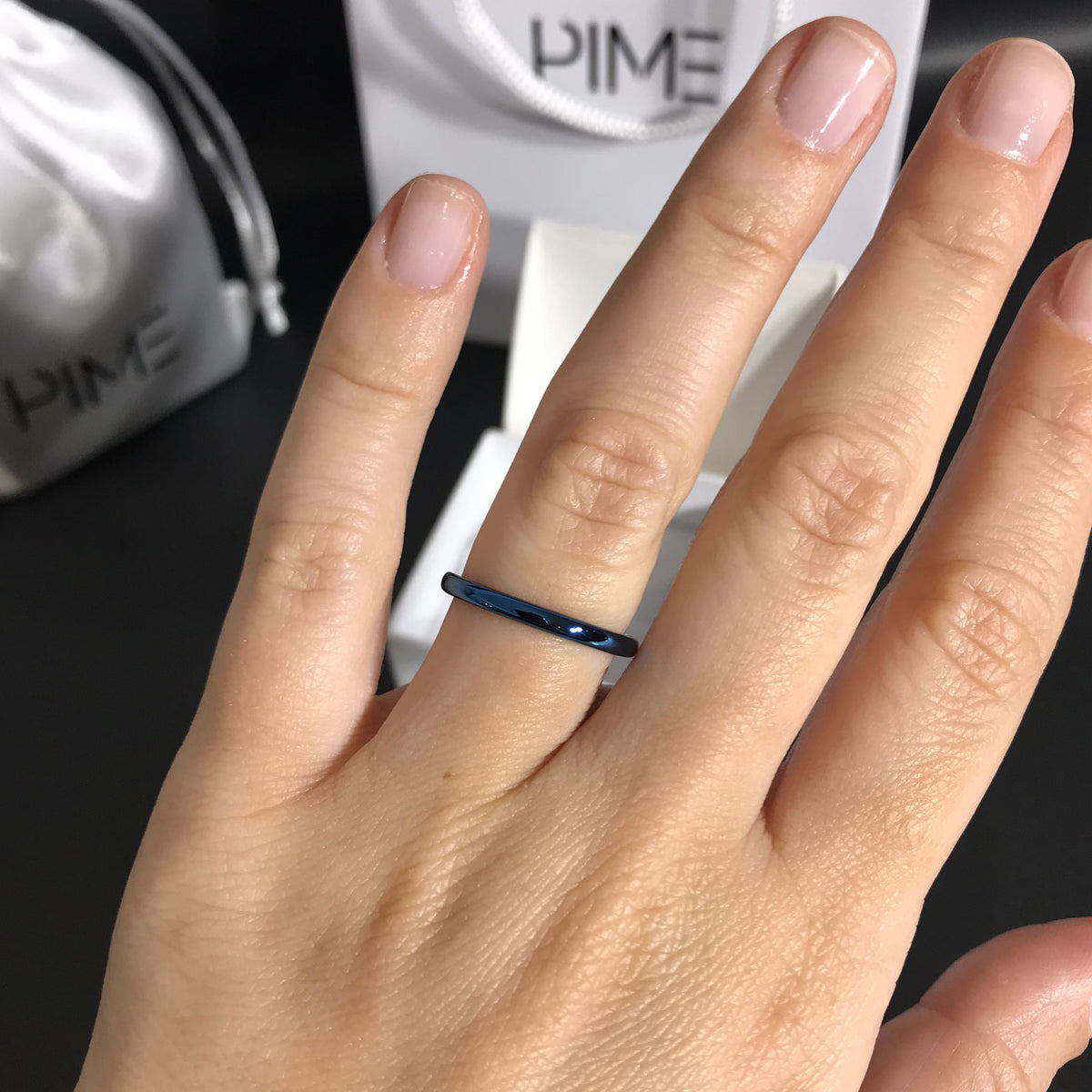 Aliança Azul em Tungsténio 2mm - REF7100 – Pime Portugal
